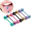 7 PCS Bars Tongue Rings Jewelry Steel Tounge Body Piercing Colorful ...