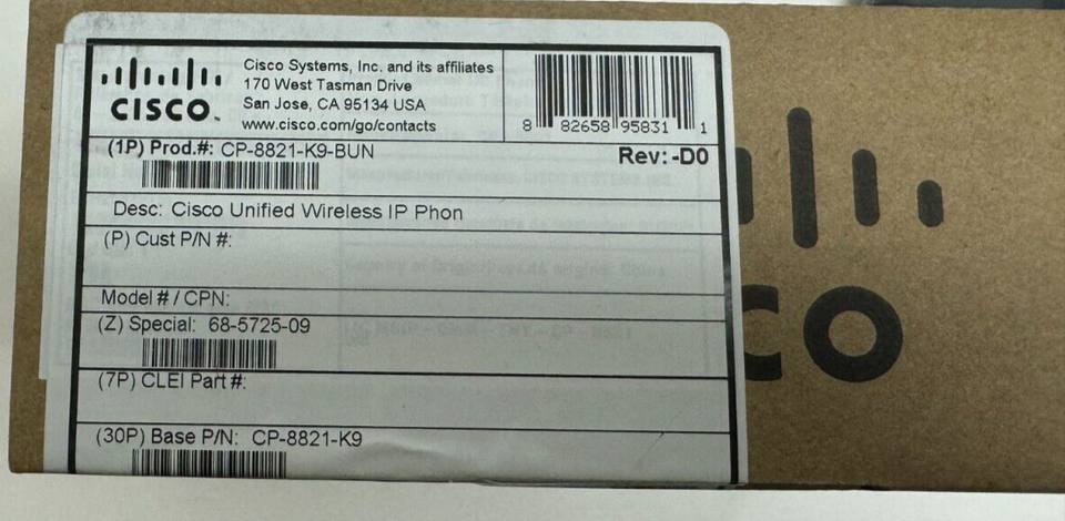 New Cisco 8821 Wireless IP Phone CP-8821-K9-BUN CP-8821 CP8821 W ...