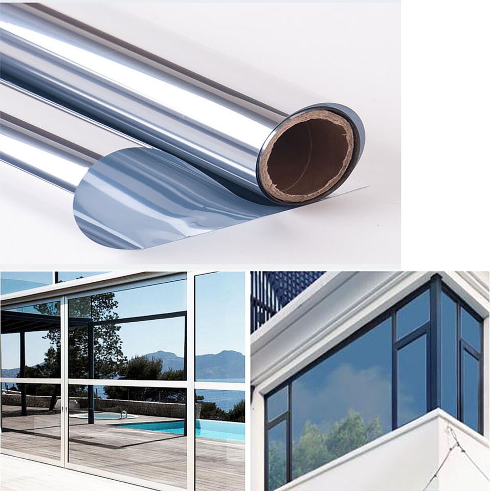 Window Tint Silver Mirror One Way Reflective Film Privacy Glass Foil ...