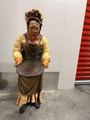 Maid Butler Server Statue Table W/ Tray | eBay