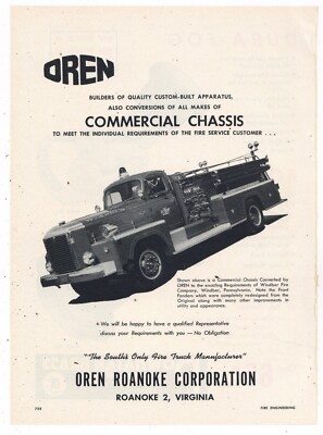 1957 Oren Roanoke Co. Ad; Windber Fire Co. Fire Truck - Windber ...