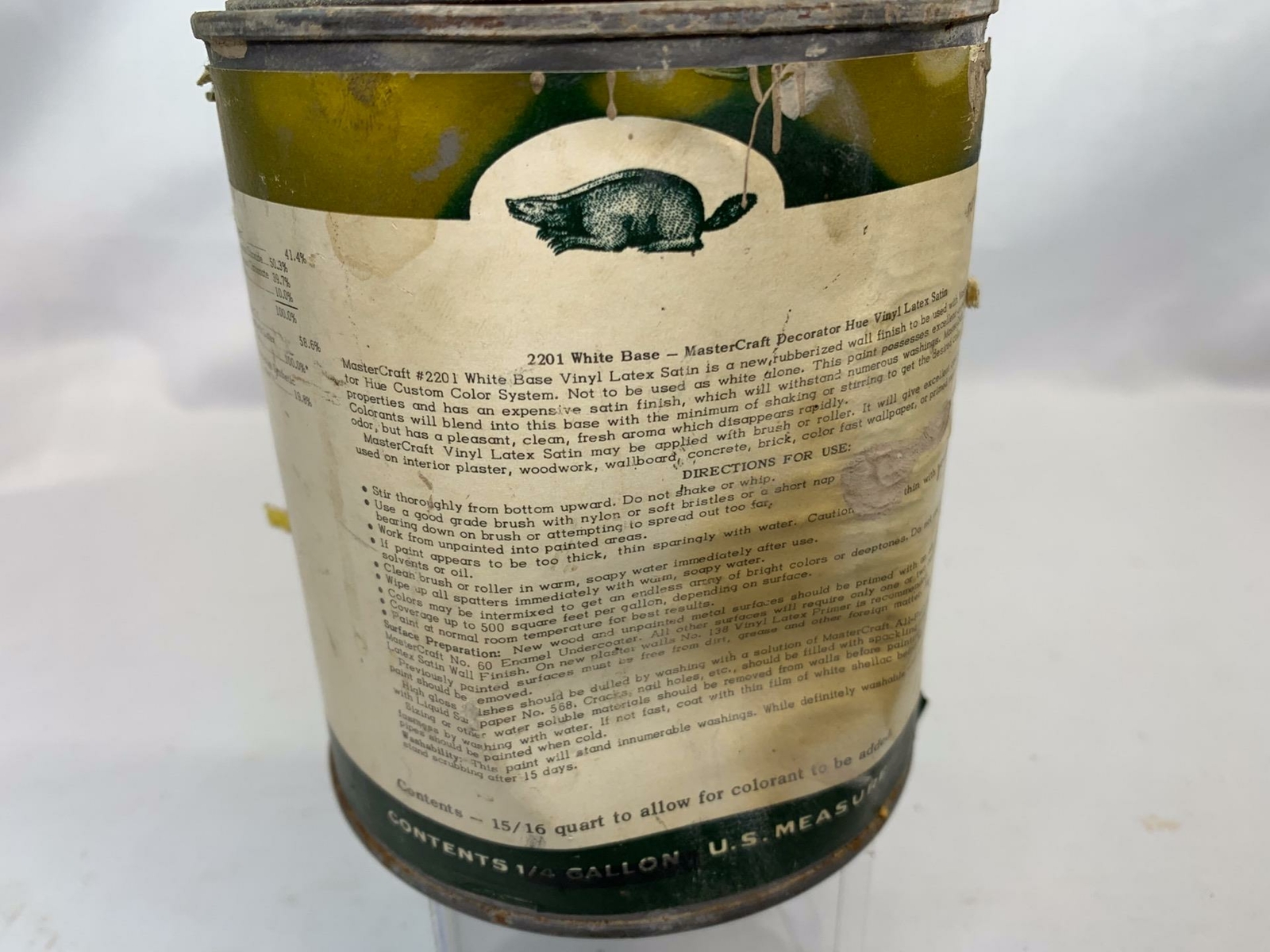 Vintage Mastercraft Paint Can Paper Label Badger Paint Milwaukee WI | eBay