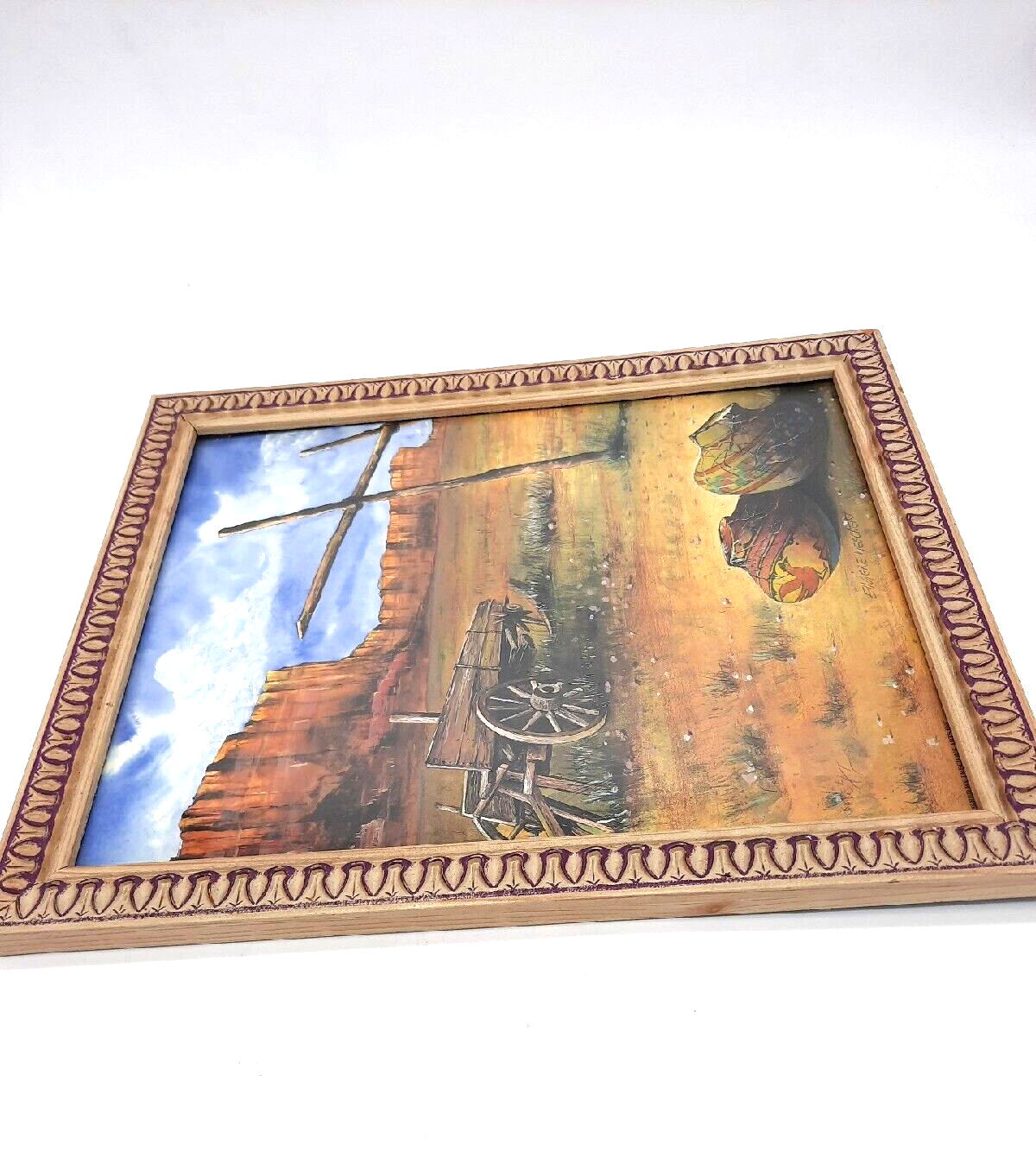 Vintage 12X16 Framed Southwestern Desert Mexican Art Print Signed ...