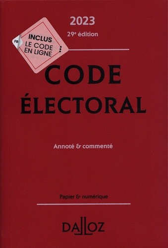 Code électoral 2023 29ed - Annoté | eBay