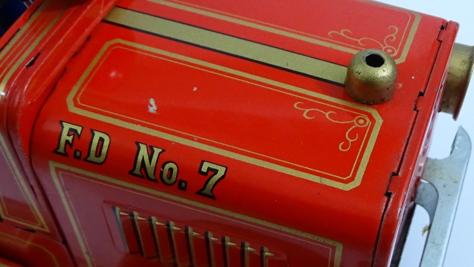 Vintage Old Fashioned Fire Engine Battery Operated Modern Toys Japan | eBay