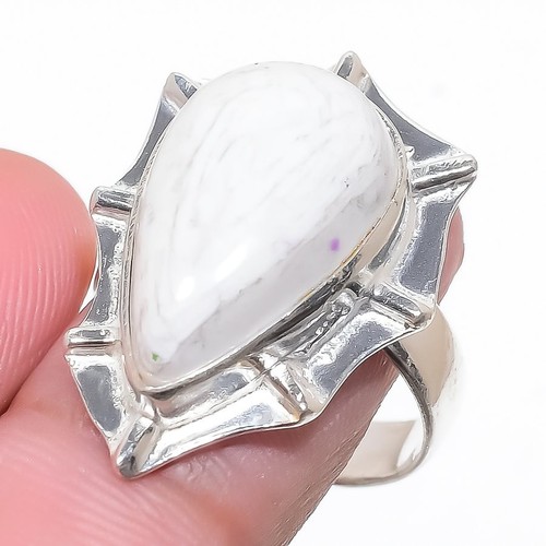 Howlite Jasper Gemstone Handmade 925 Sterling Silver Jewelry Ring Size 7.5 | eBay