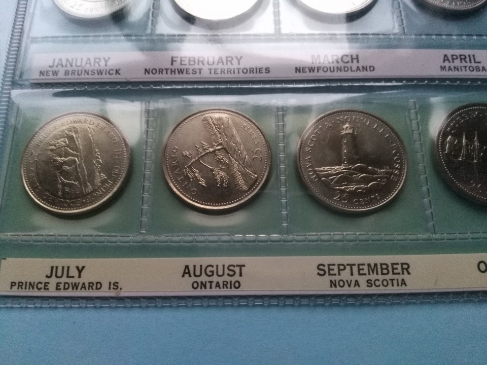 1992 Canadian Confederation 12x UNC Quarter (25c) Set, No Reserve! | eBay