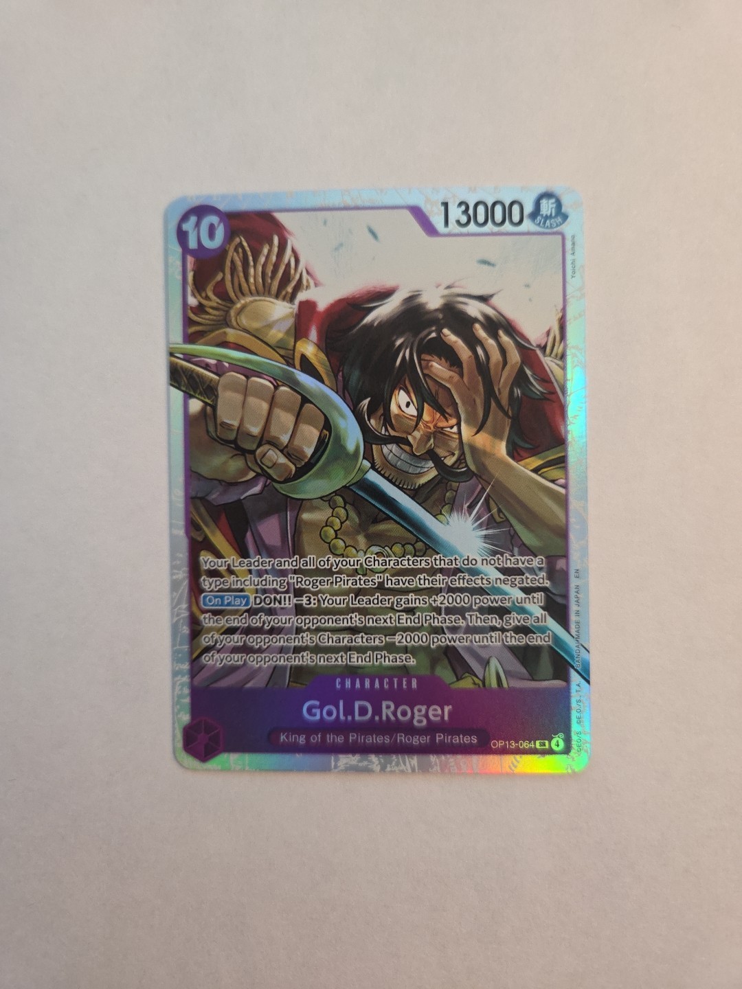 Gol. D. Roger (SR) OP13-064 One Piece Card Carrying On His Will English ...