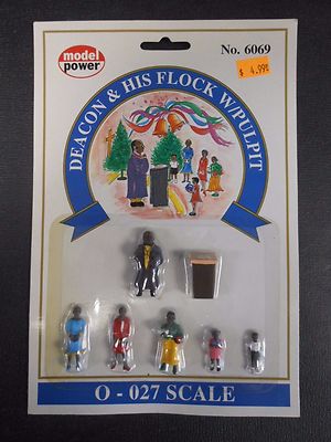 Model Power O Scale Deacon & His Flock Pack (6 Figures, 1 Pulpit ...