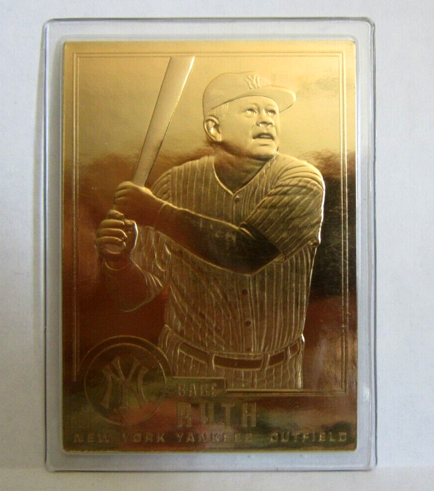 Babe Ruth 1996 CMG Worldwide 22KT Gold Card#30!Yankees GOAT OF HOF | eBay