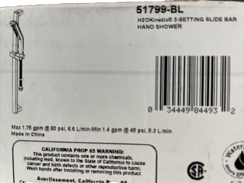 Delta 51799-BL Pivotal 3-Spray H2OKinetic Hand Shower, Slide Bar in ...