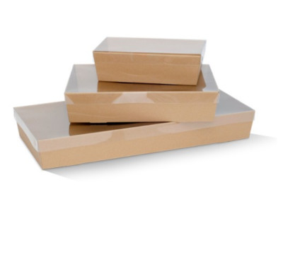 8cm Brown Kraft Corrugated Cardboard Catering Tray Grazing Box with ...