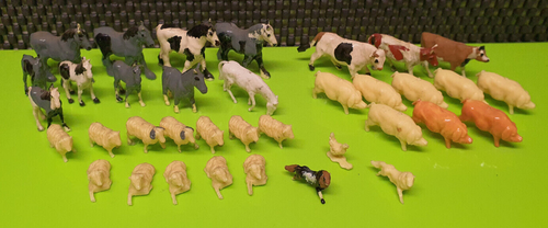 Miniature Animals Train HO Layout Model Horses Cow Sheep Dog Pig ... | eBay