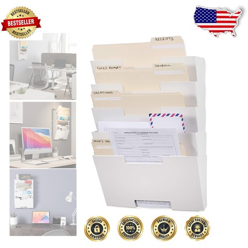 Elegant Wall-Mounted File Organizer - 5-Tier Storage for Easy Document ...