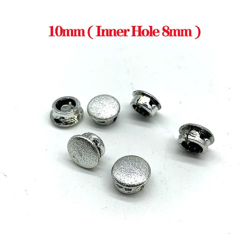 Silver Tube Inserts Chrome Metal Capped Pipe Plugs Round Blanking Bungs ...