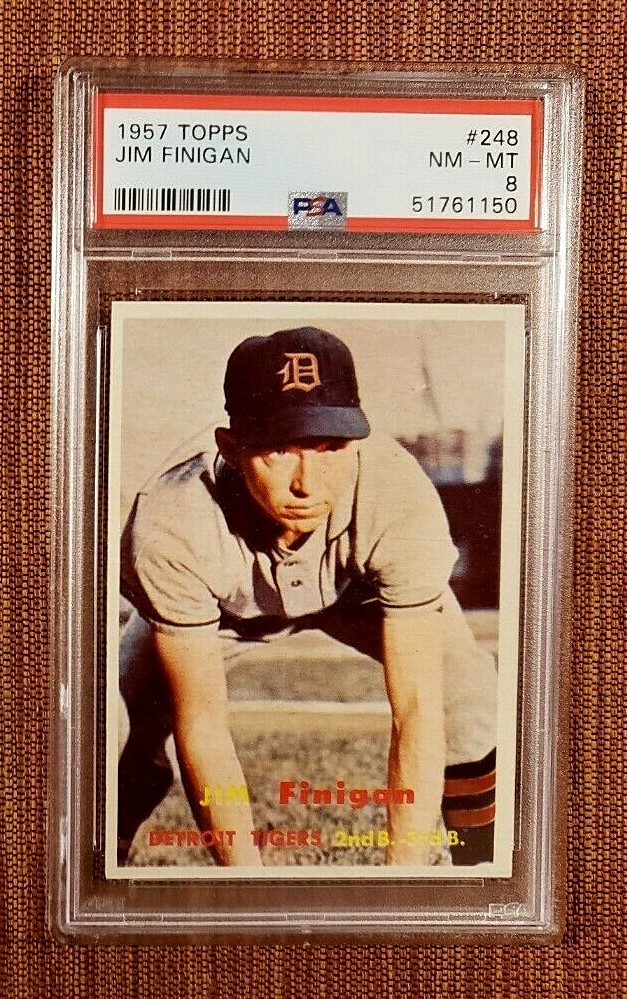 1957 Topps #248 Jim Finigan Detroit Tigers Vintage Original Baseball ...