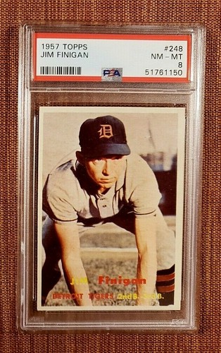 1957 Topps #248 Jim Finigan Detroit Tigers Vintage Original Baseball ...