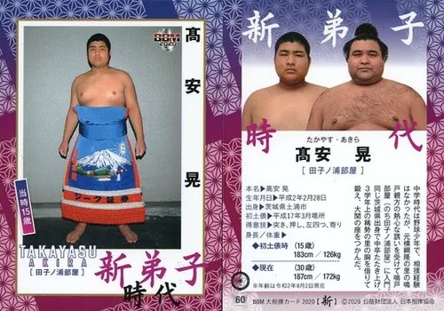 Takayasu Akira BBM 2020 Sumo Card Regular Disciple Era 60 Collectible ...