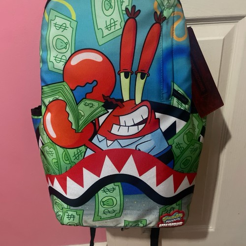 Sprayground Blue and Red Nickelodeon SpongeBob Mr. Krab Backpack ...