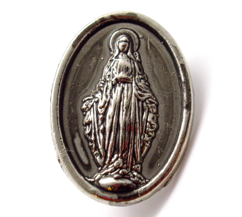 Miraculous Medal Virgin Mary Pin Silver Tone Catholic Faith Protection ...