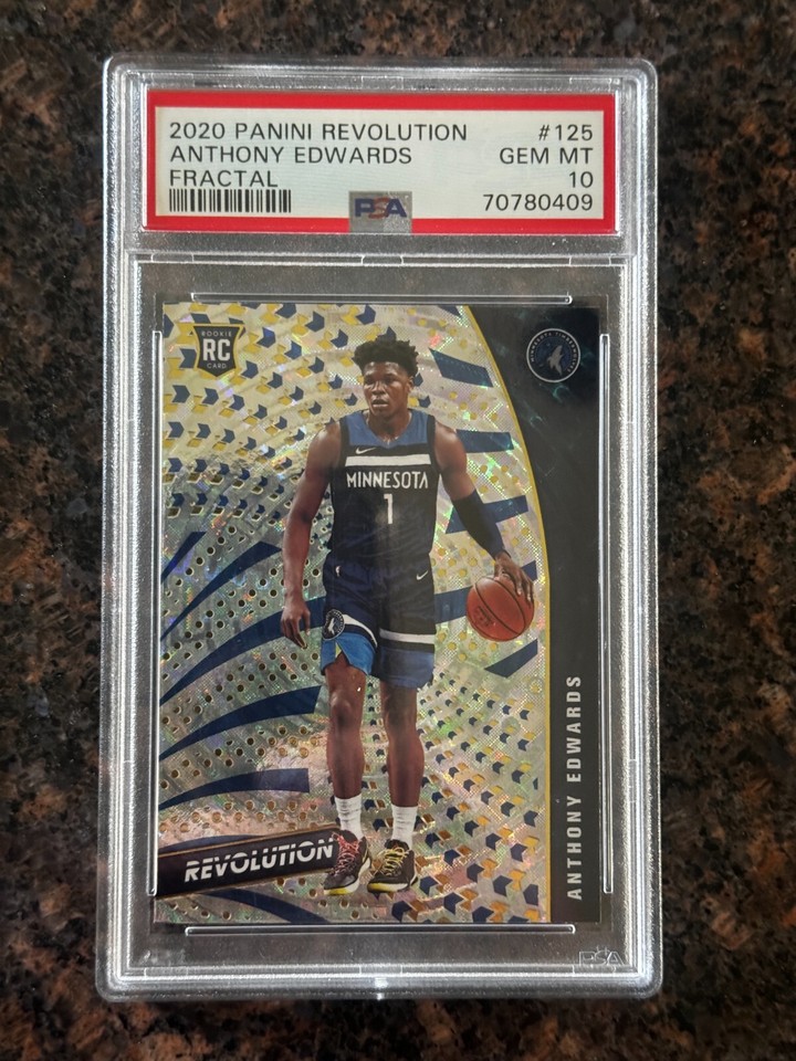 2020-21 Panini Revolution Fractal #125 Anthony Edwards RC Rookie PSA 10 ...