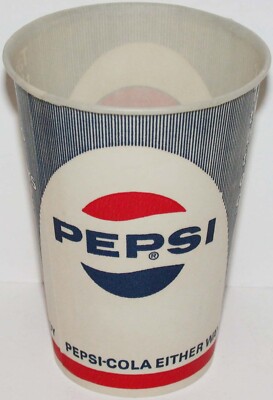 Vintage paper cup PEPSI DIET PEPSI Taste that beats the other cold ...