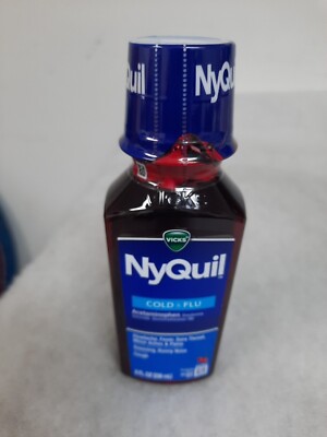 Vicks NyQuil Cold & Flu Nighttime Relief Liquid - 8oz，Exp:12/25 ...