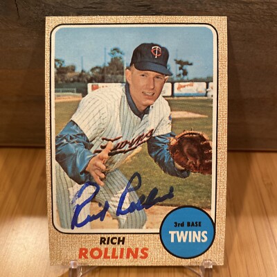 Rich Rollins Minnesota Twins 1968 Topps Signed Autographed Baseball ...