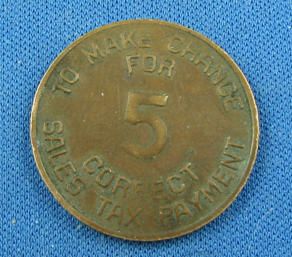 Arizona state tax token to make change 5 correct tax payment circulated ...