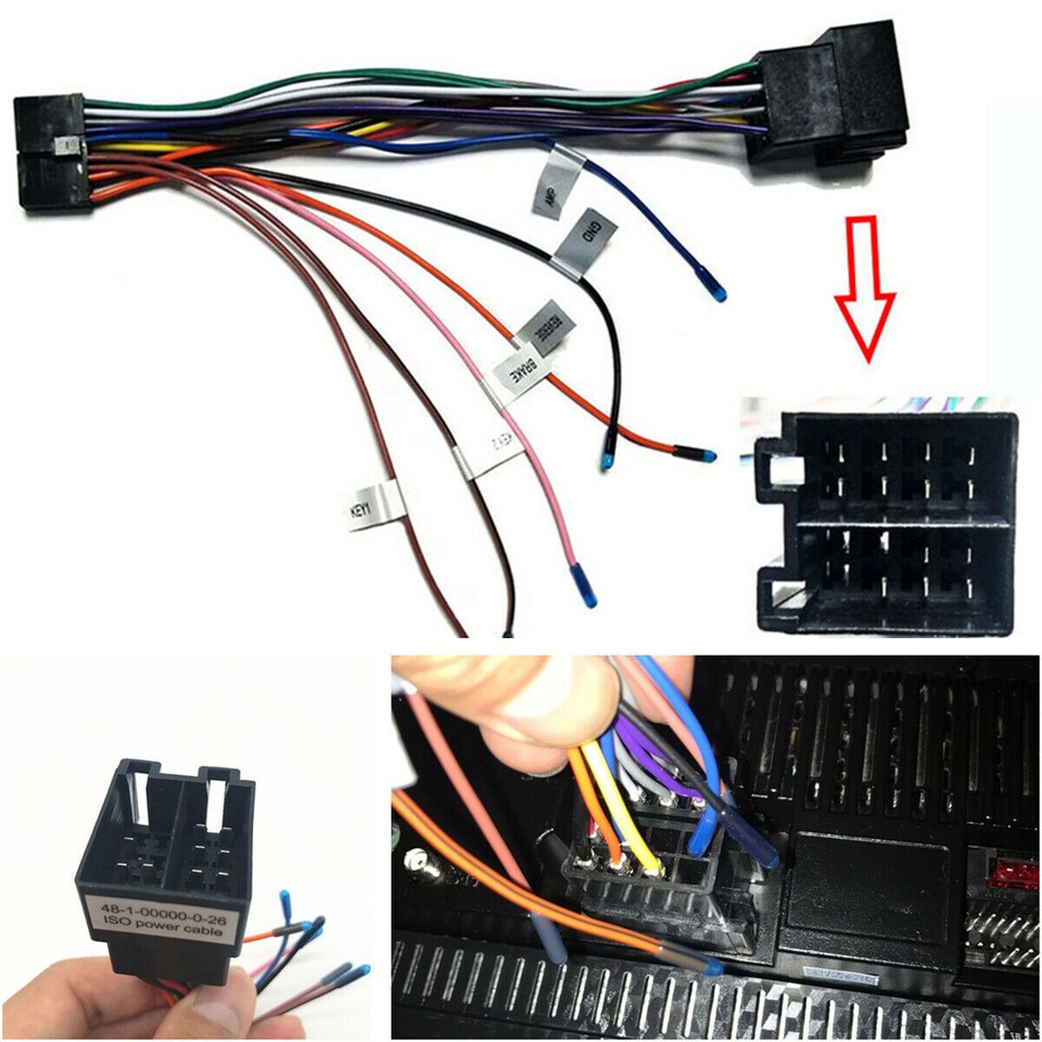 20 Pin ISO Wiring Harness Connector Adapter For Android Car Stereo ...