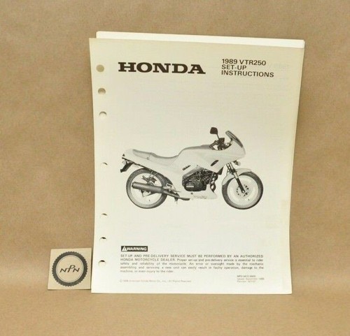 Vtg 1989 Honda VTR250 Set Up Assembly Pre Delivery Service Instruction ...