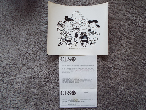 VERY RARE ESTATE FIND-1980 PEANUTS CBS PRESS PROMO PHOTO-WITH PRESS ...