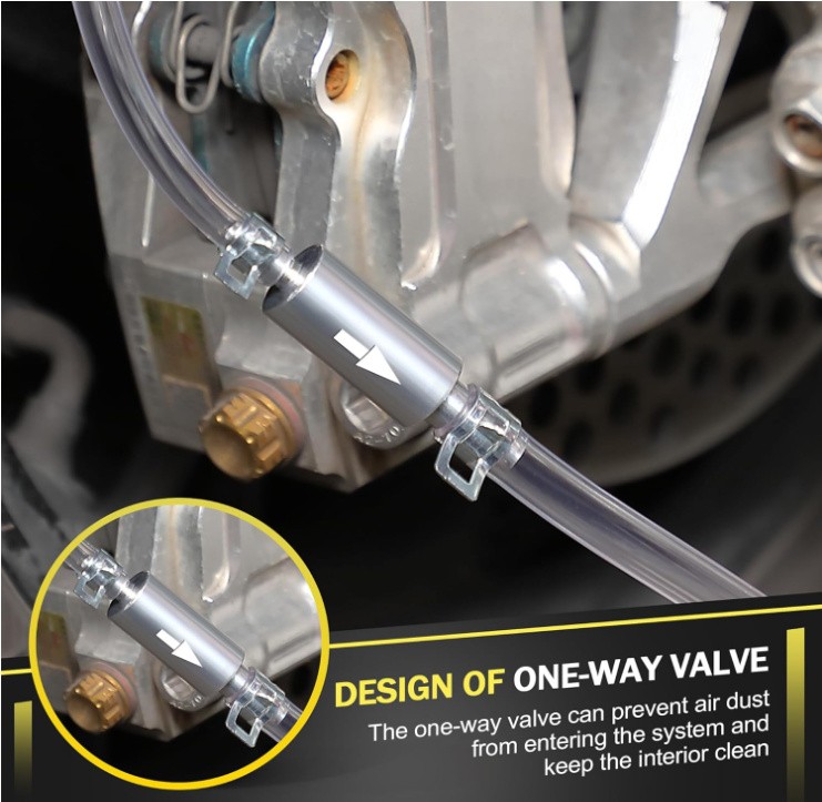 Brake Bleeder Hose One Way Check Valve Tube Bleeding Tool Kit for Car ...