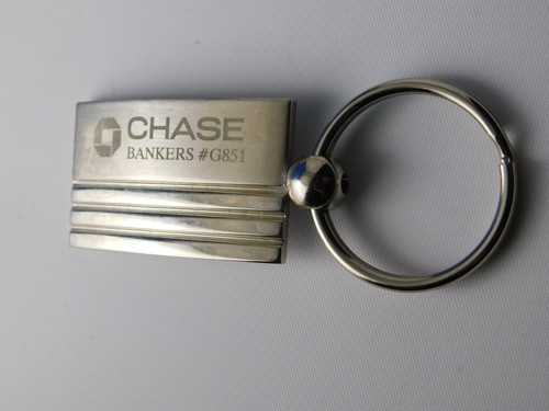 CHASE BANK KEYCHAIN KEYRING ADVERTISING METAL BANKERS CUSTOMER ...