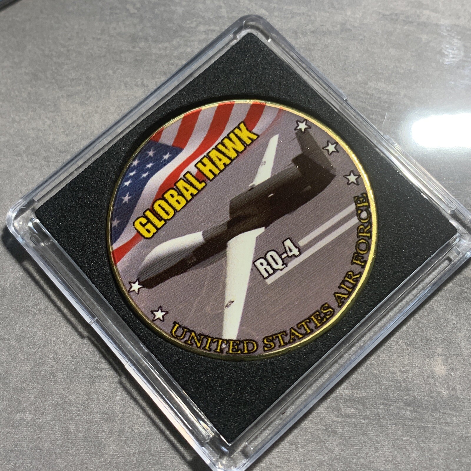 US AIR FORCE RQ-4 GLOBAL HAWK SURVAILANCE REMOTE AIRCR Challenge Coin ...
