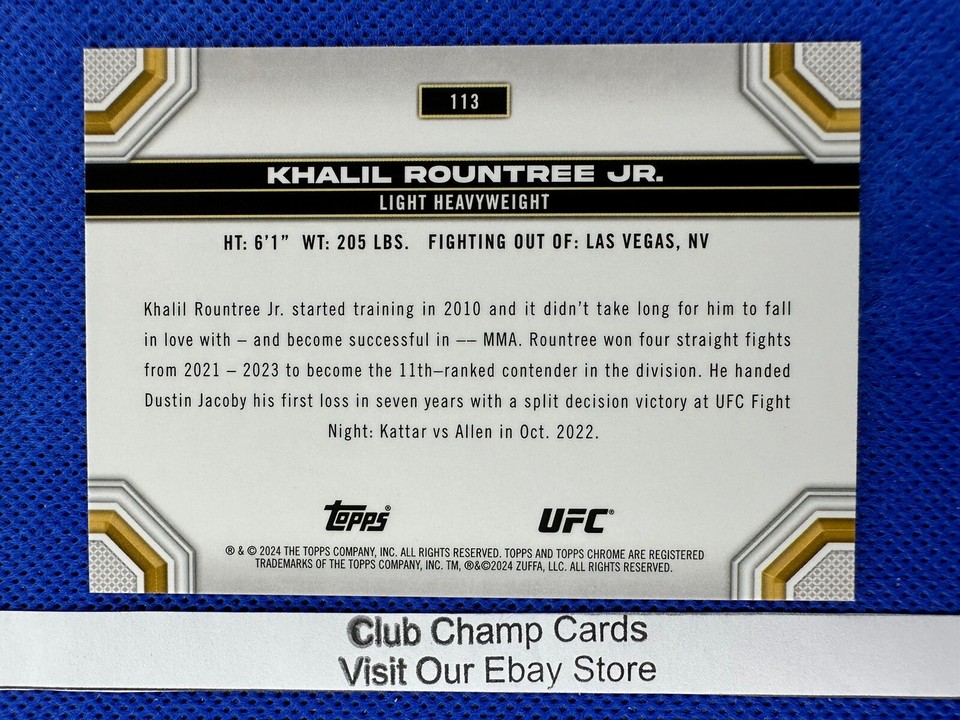 2024 #113 Khalil Roundtree Jr Topps Chrome UFC | eBay