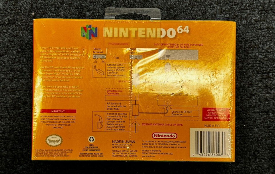 Official OEM RF Switch / RF Modulator Nintendo 64 SNES Brand New ...