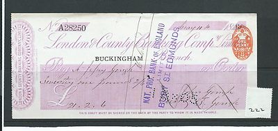 wbc. - CHEQUE - CH222 - USED -1880's - LONDON & COUNTY BANKING ...