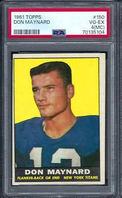 1961 Topps Football # 150 Don Maynard New York Giants VG EX PSA 4 MC | eBay