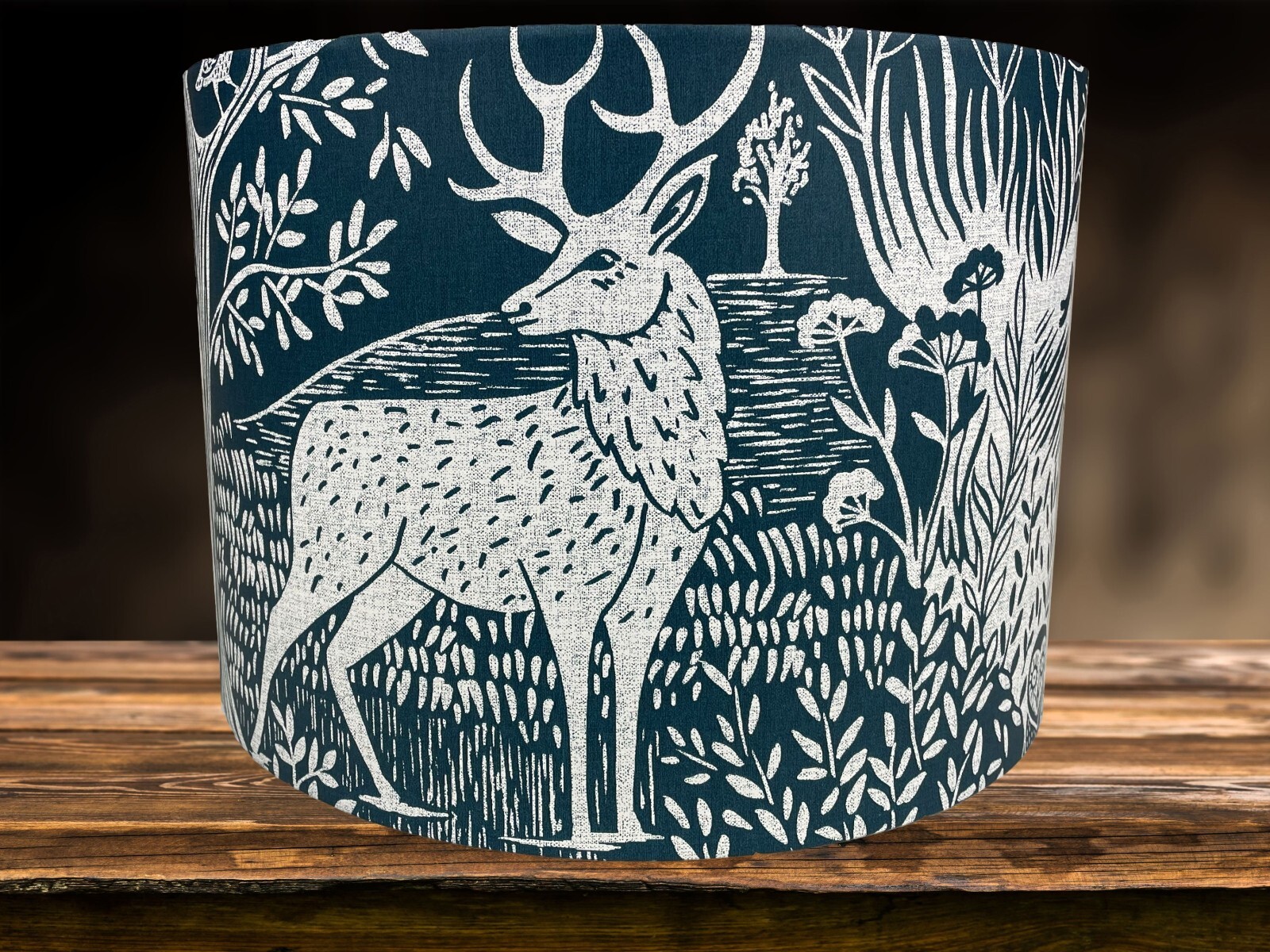 Navy Blue Stag Table Lamp Shade or Ceiling Light Shade Deer Hare ...