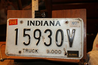1997 Indiana License Plate Delaware County Truck 15930V | eBay