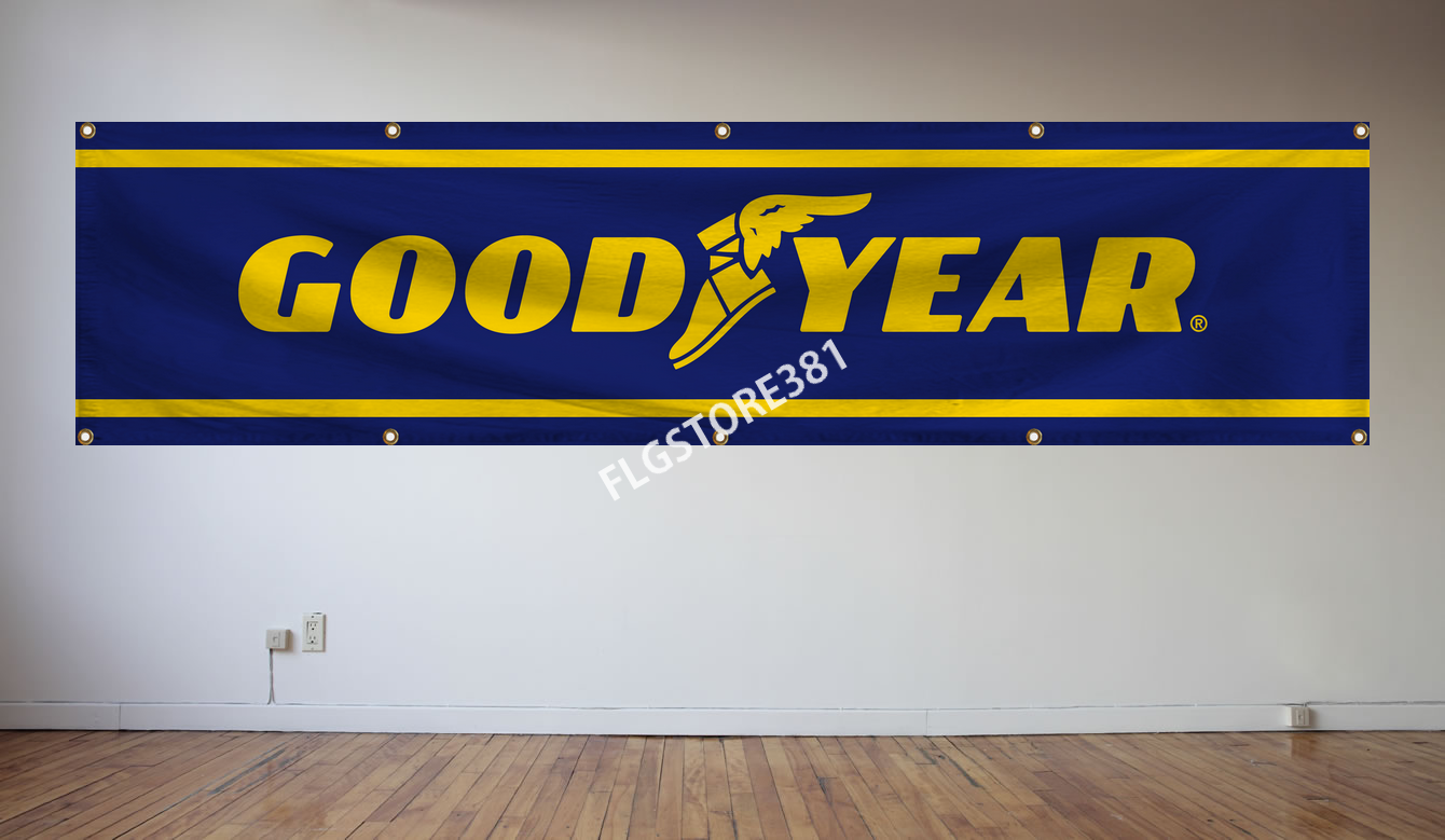 Goodyear Banner 2x8ft Racing Flag Tires Garage shop Man Cave Large ...