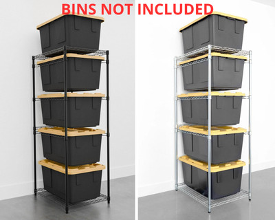 Saferacks Black Storage Bin Rack, 5 Tote Capacity, NSF Certified | eBay