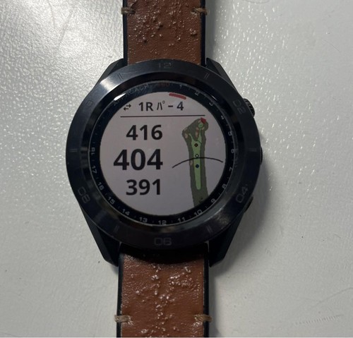 Garmin Approach S60 GPS Golf Watch Black Brown Leather Silicone Band W ...
