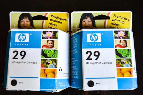 2 NIB Genuine HP 29 Black Ink Printer Cartridges 51629A Sealed HP Brand ...