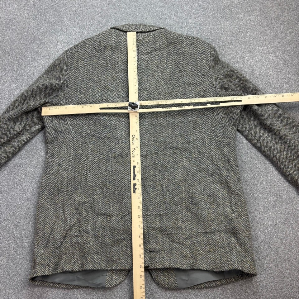 Harris Tweed Jacket Adult 46R Grey Country Hunting Outdoor Weave Blazer ...