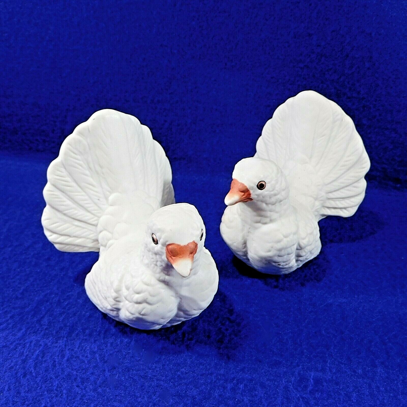 Pair of White Dove Figurines Bisque Porcelain | eBay