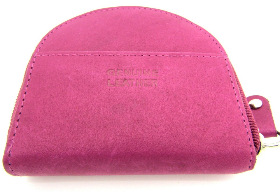 Unisex Real Premium Soft Leather Coin Pouch Zip Around Wallet Purse ...