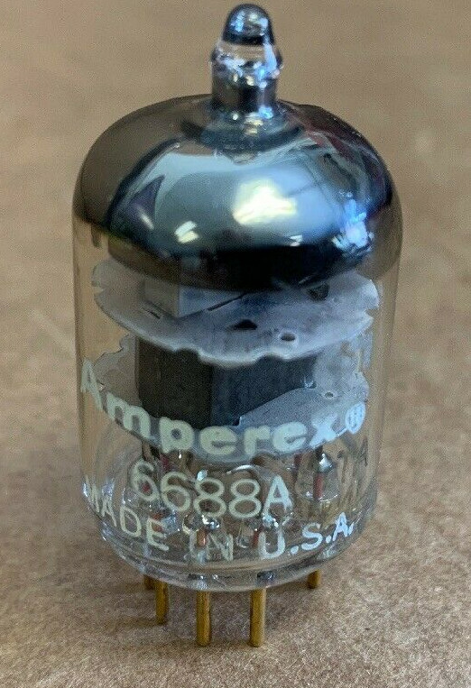 AMPEREX 6688A ,E180F 'Gold Pin' Electron Tube "Made In The USA" 5960-00 ...