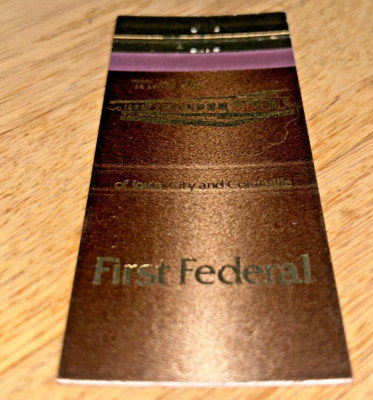 Old Matchbook Cover FIRST FEDERAL of IOWA CITY and CORALVILLE, IOWA | eBay
